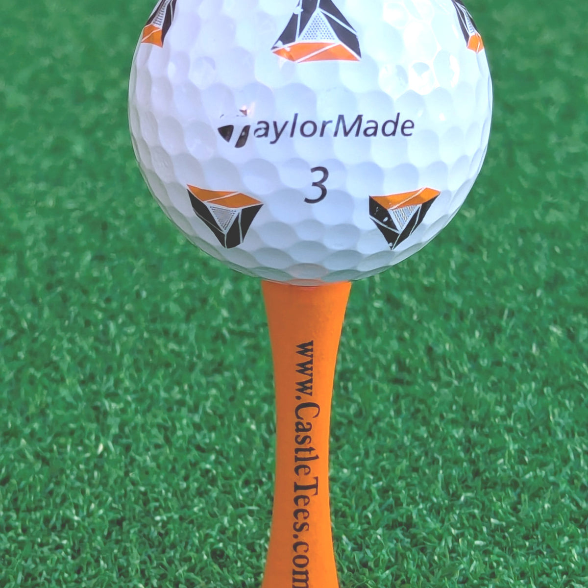 Orange Castle Tees – 40 x 70mm 2 ¾ inches Orange Premium Bamboo Golf T ...